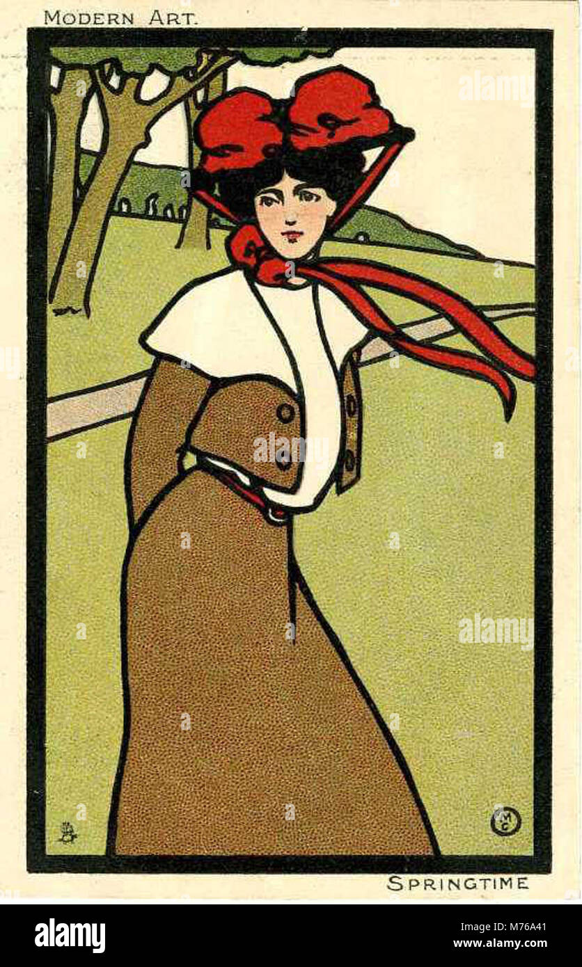 A depiction of modern art themed around springtime. The artwork uses ...