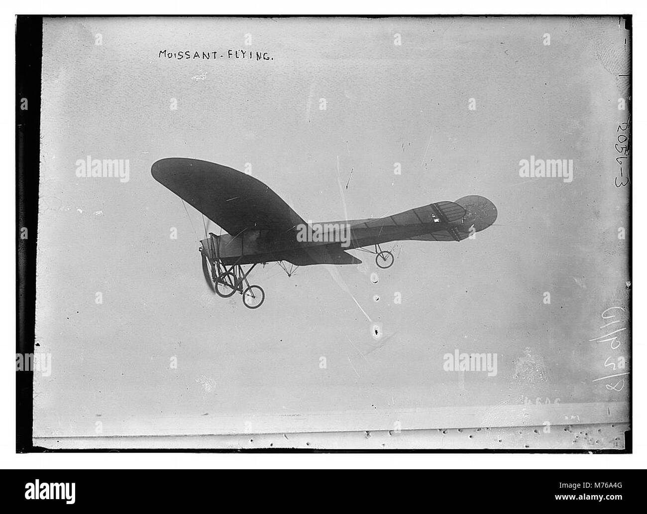 This image captures the moment of a historic flight by Moissant, one of ...