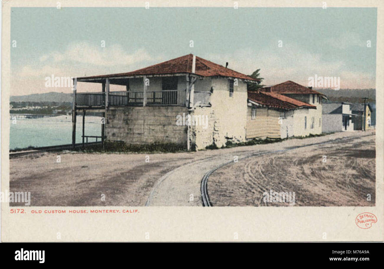 A photograph of the Old Custom House in Monterey, California. The image ...