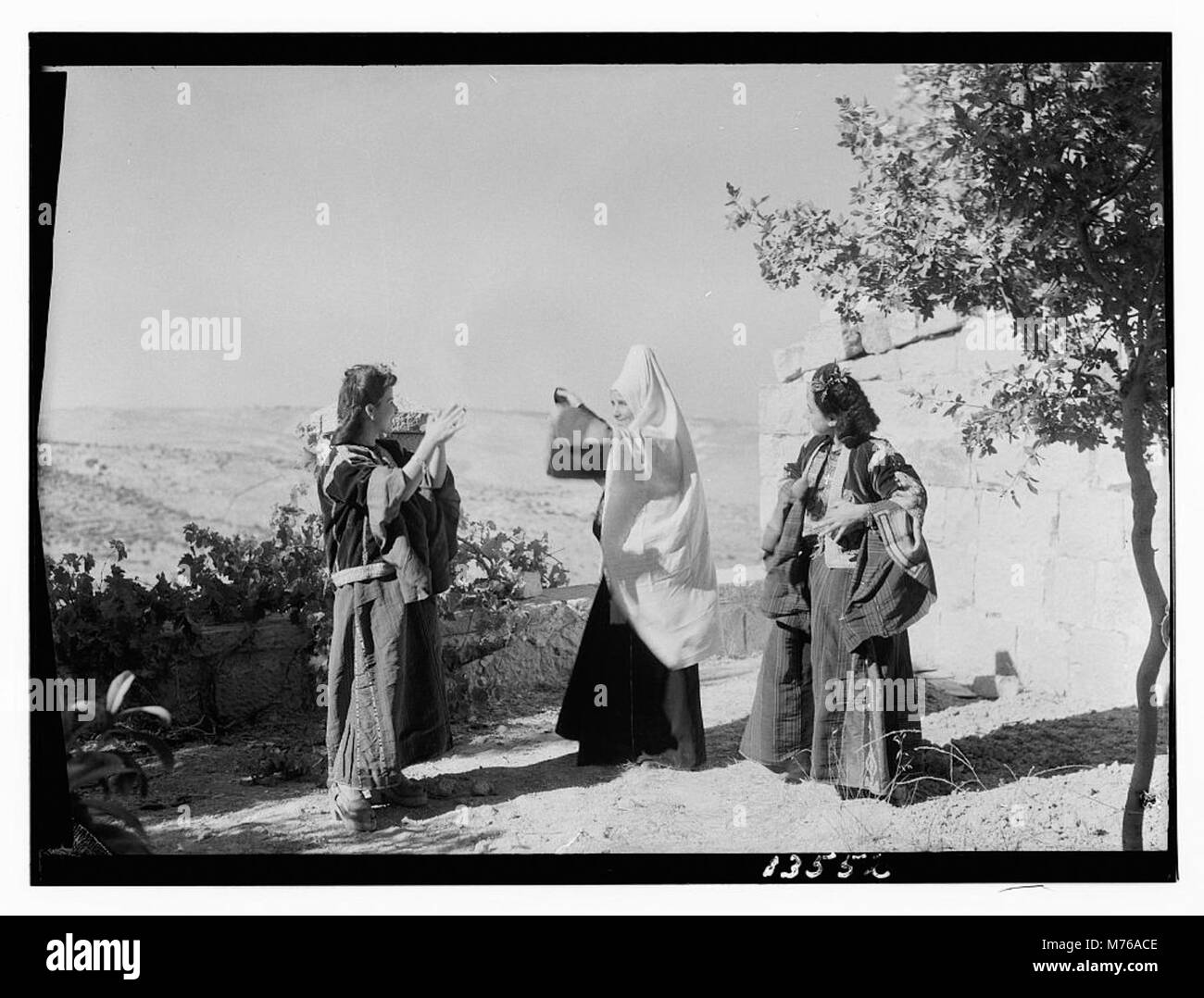 A scene from the story of Ruth, depicting Bethlehem women dancing, with ...