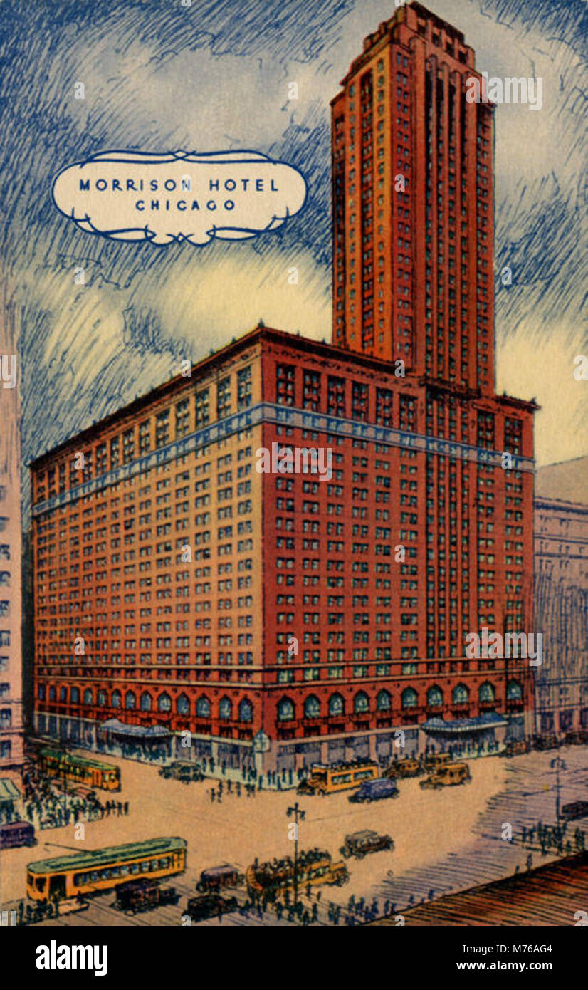 An image of the Morrison Hotel in Chicago, known for its architectural ...