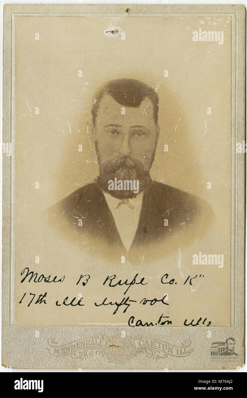 Portrait of Moses B. Rupe, capturing the likeness of a historical ...
