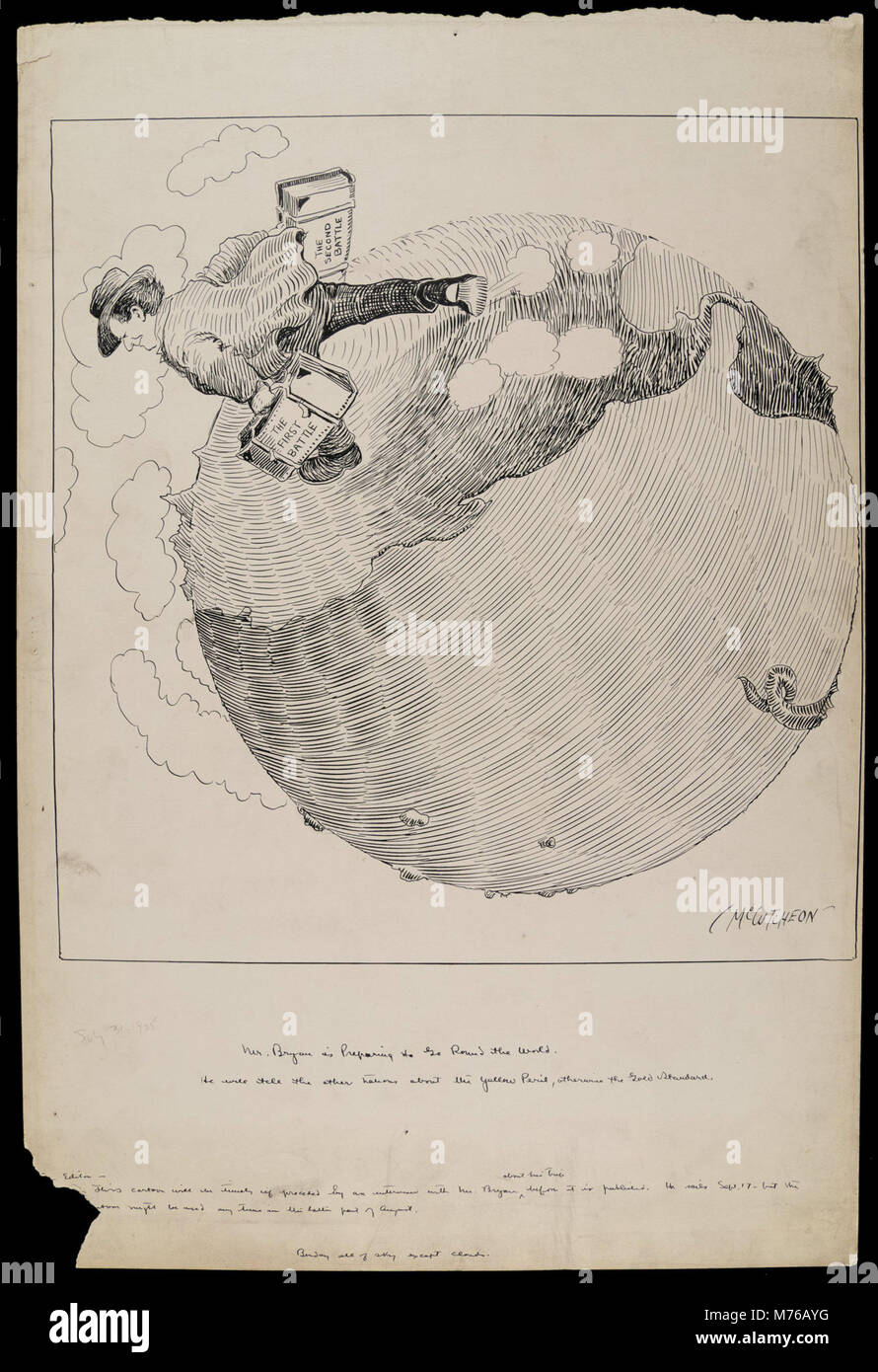 This photograph depicts Mr. Bryan as he prepares for his world tour ...