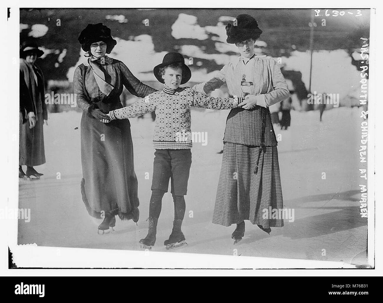 A photograph of Mrs. Asquith and her children in Murren, a Swiss ...