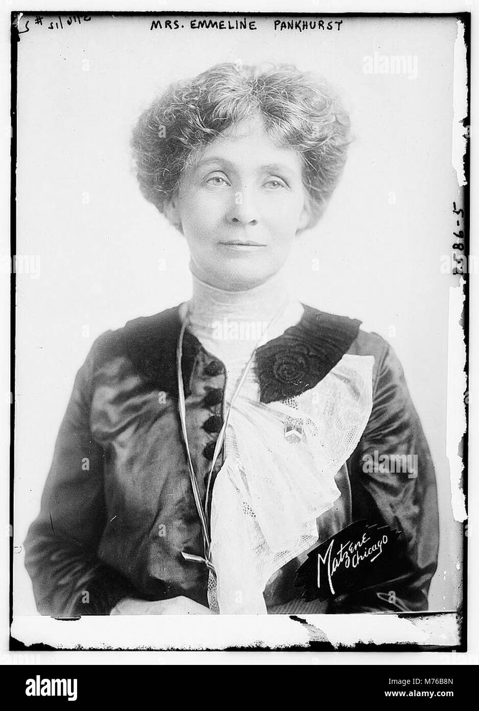 This portrait captures Mrs. Emmeline Pankhurst, a key figure in the ...