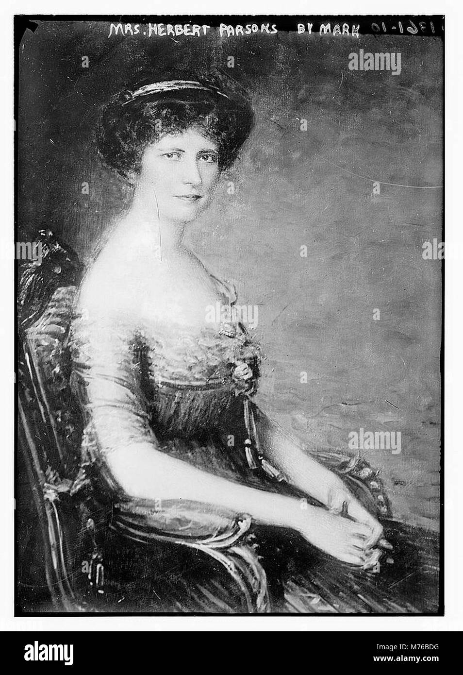 A painting of Mrs. Herbert Parsons by Mark. The portrait captures this ...
