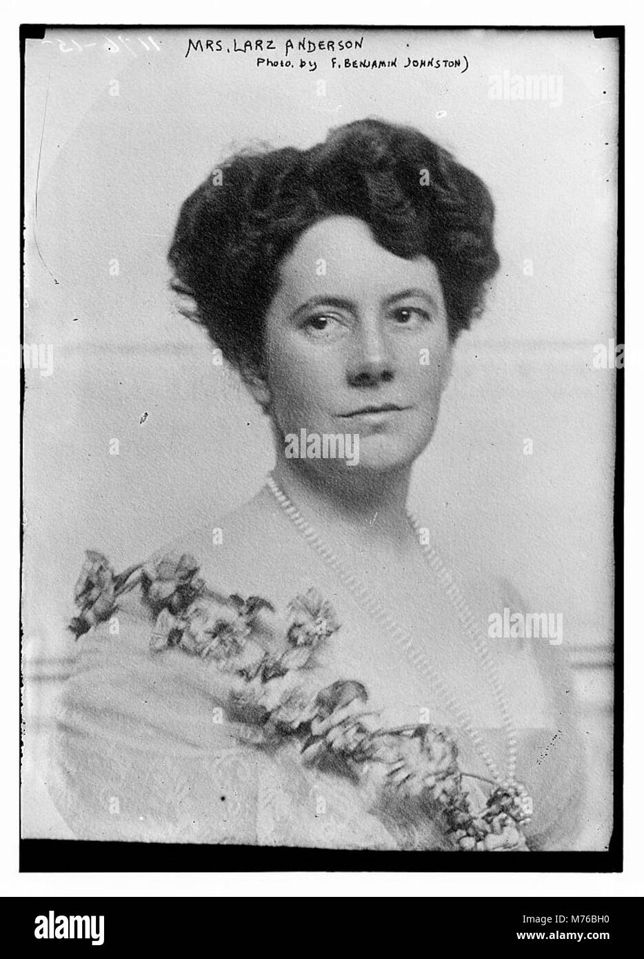 This photo, taken by F.B. Johnston, depicts Mrs. Larz Anderson, an ...