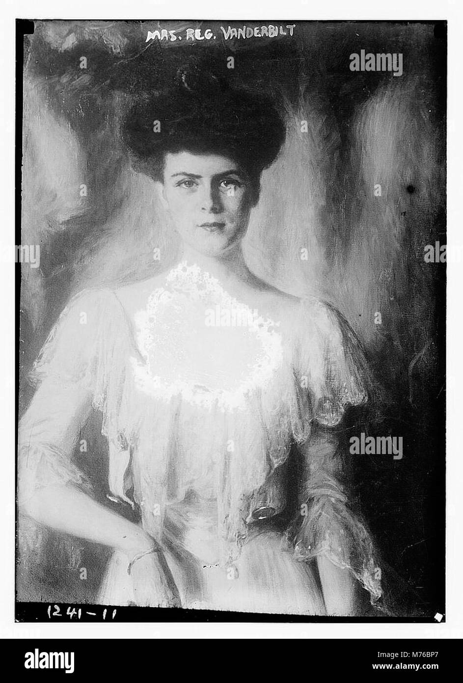 This image shows Mrs. Reginald Vanderbilt, captured in a portrait ...