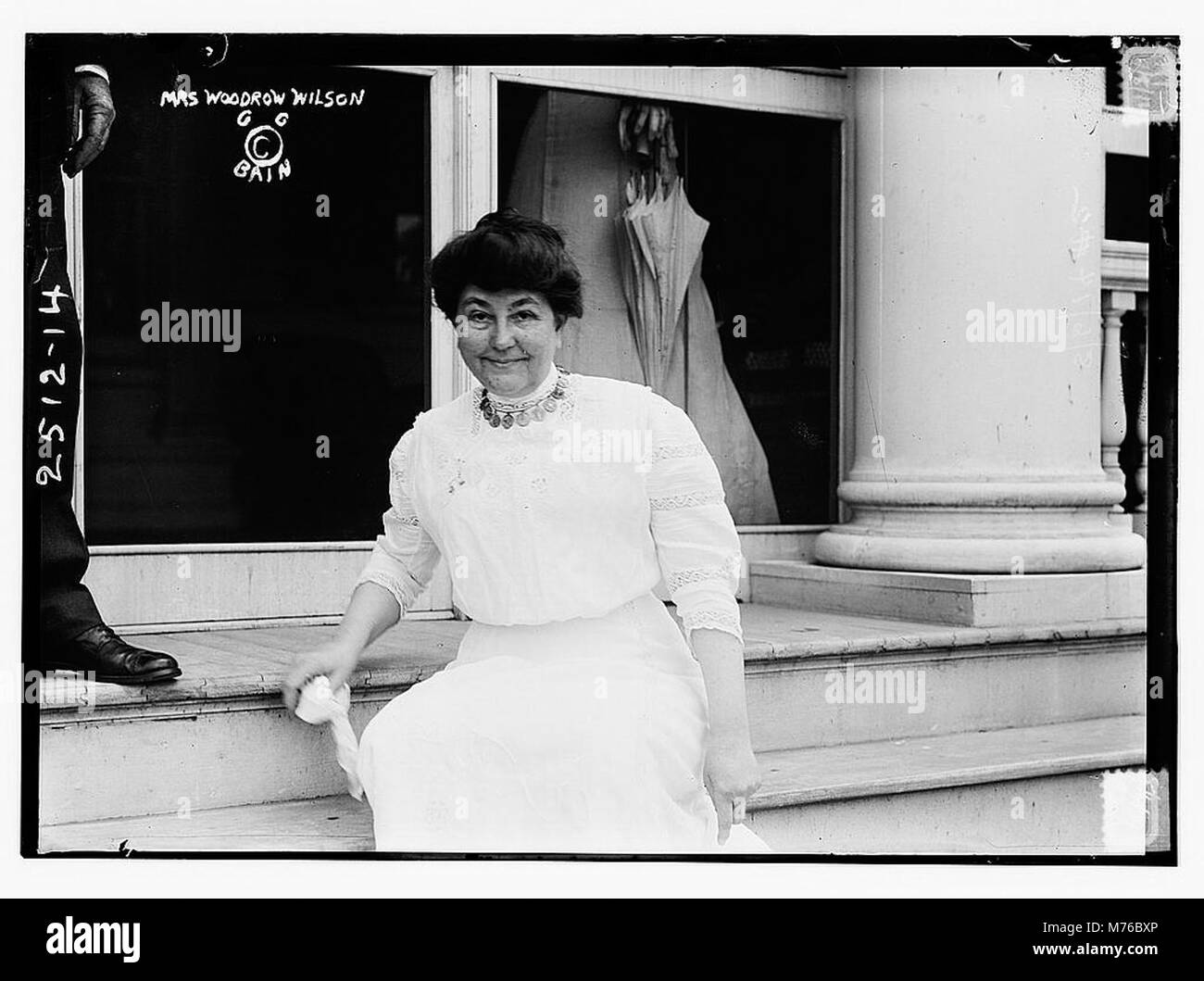 A formal portrait of Mrs. Woodrow Wilson, the First Lady of the United ...