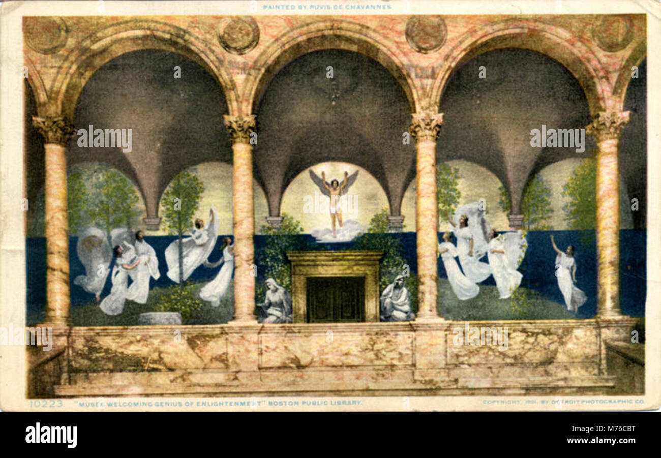 The Muses are depicted in a classical representation, welcoming the ...