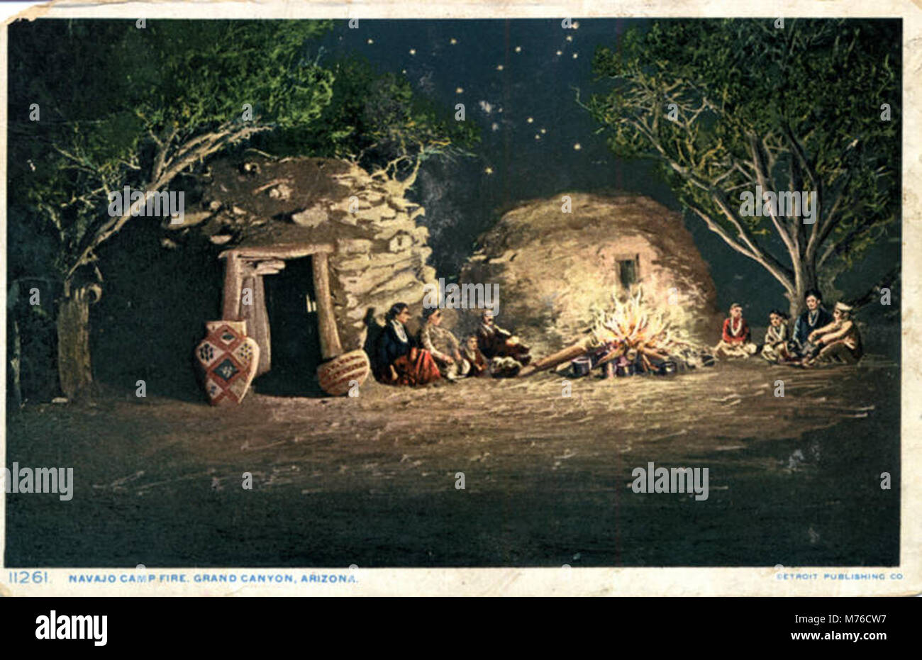 A photograph of a Navajo campfire, capturing a moment of indigenous ...