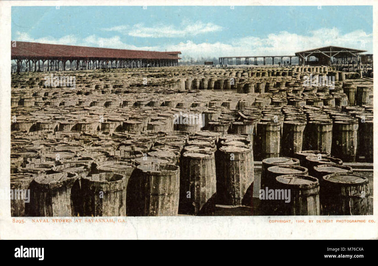 This image depicts the naval stores industry at Savannah, Georgia, a ...