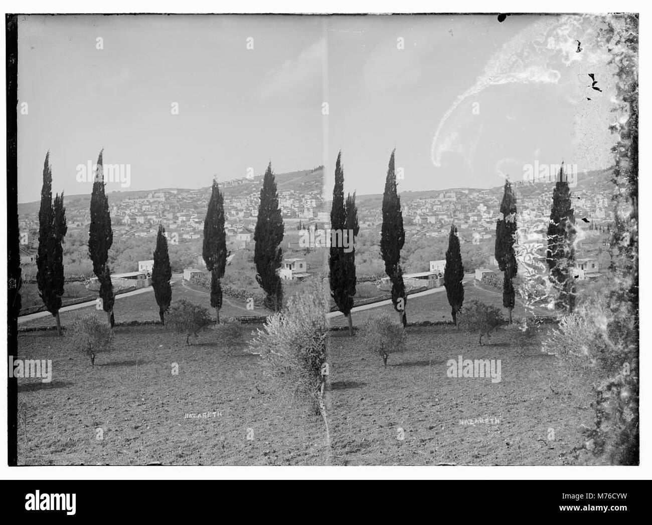 A photograph of Nazareth, capturing a view of the historic city, a ...