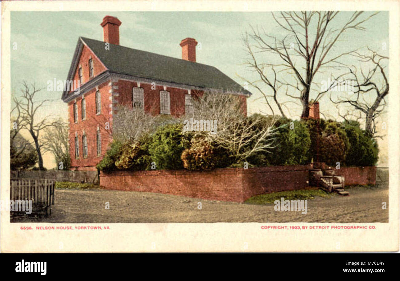 A historic photograph of the Nelson House in Yorktown, Virginia ...