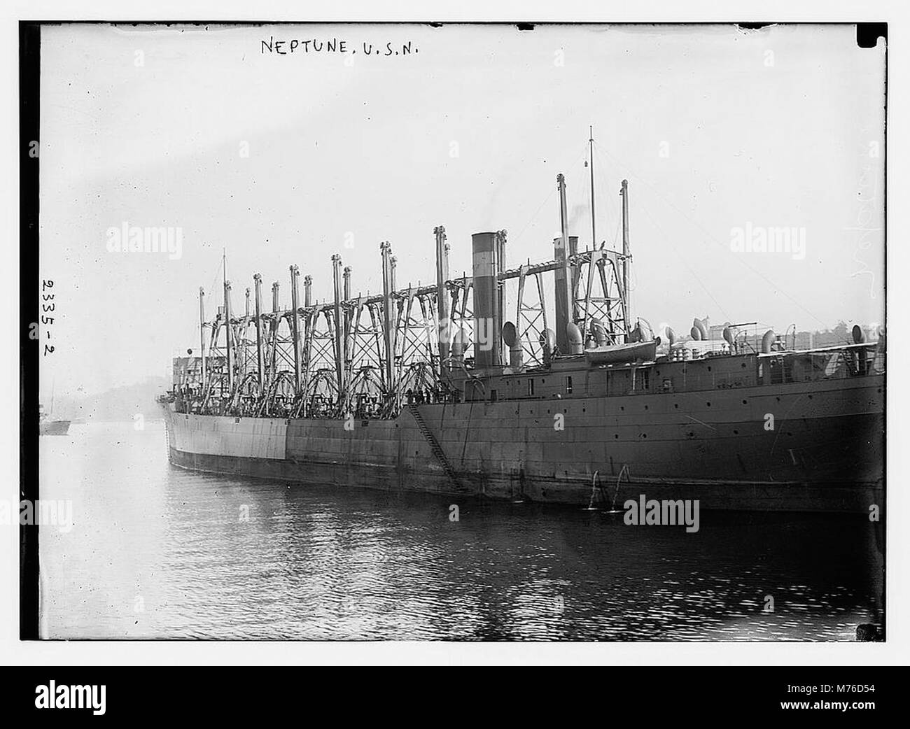 This image shows the U.S. Navy vessel Neptune, a warship in service ...
