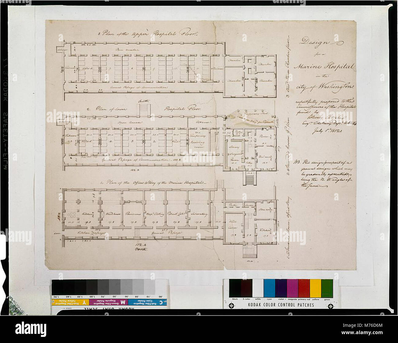 This image features the floor plans of the Marine Asylum & Hospital in ...