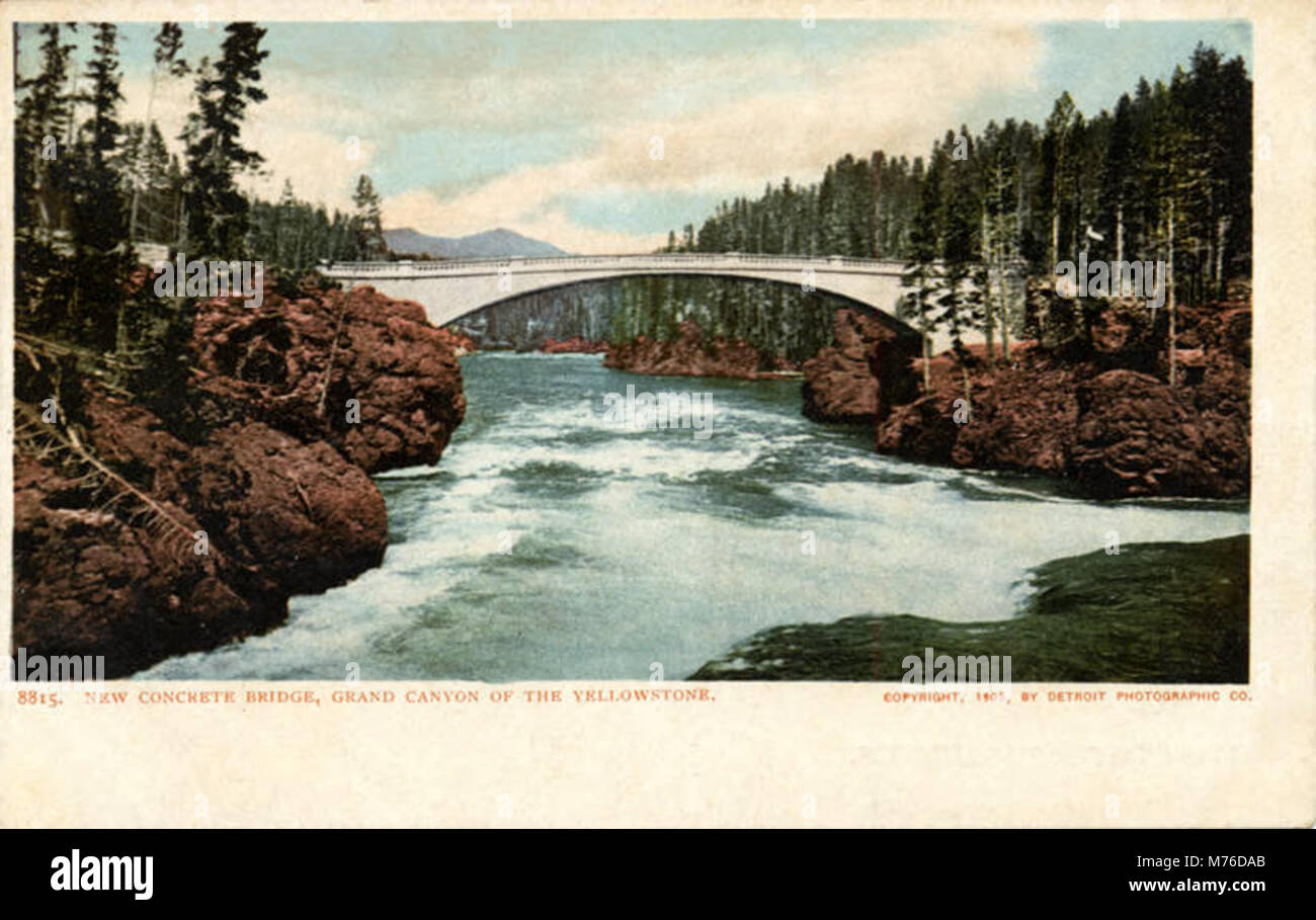 The new concrete bridge spanning the Grand Canyon of the Yellowstone ...