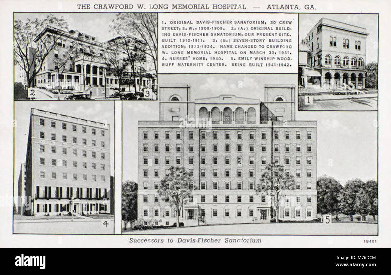 A photograph of the Crawford W. Long Memorial Hospital in Atlanta ...