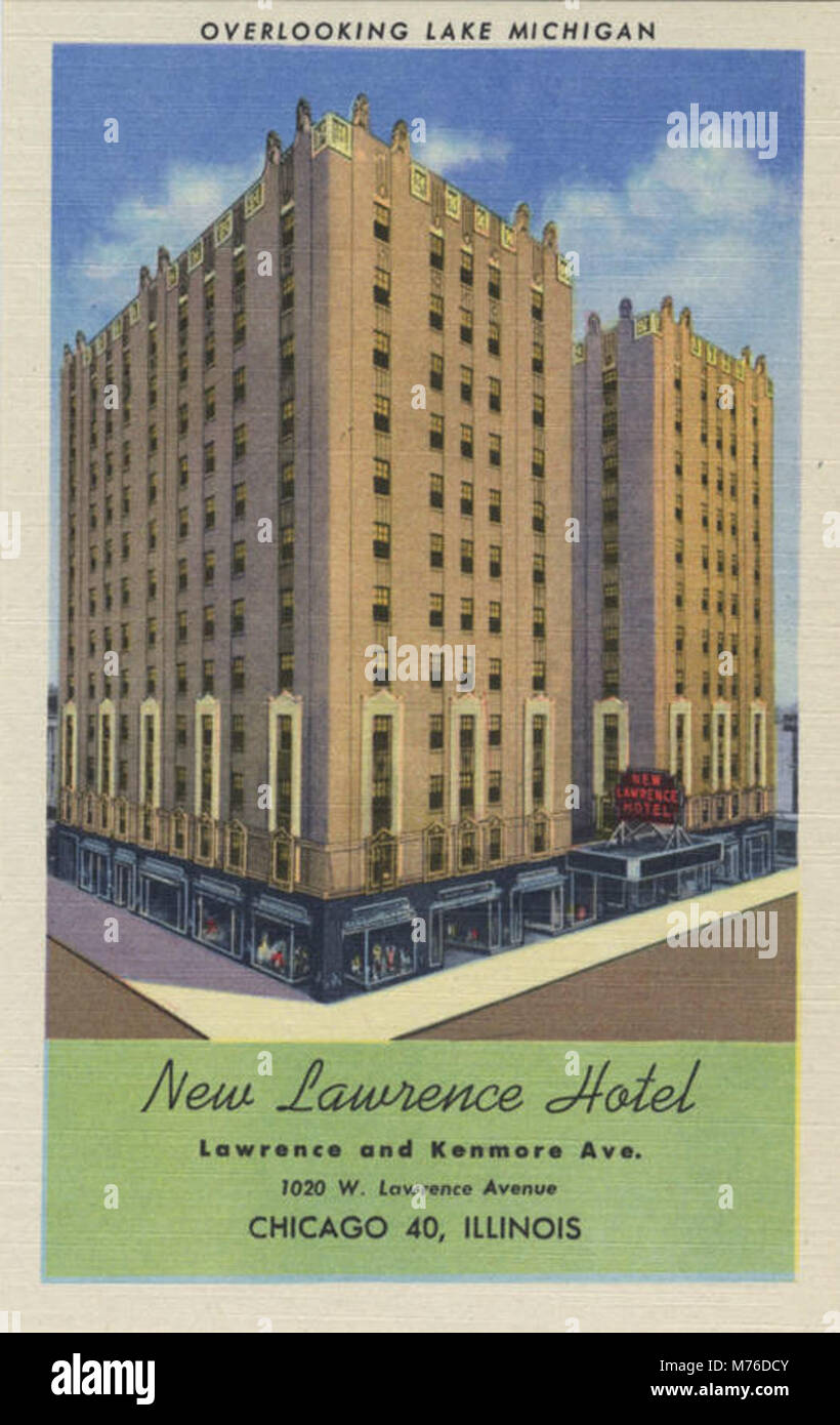 This image shows the New Lawrence Hotel, a key establishment ...