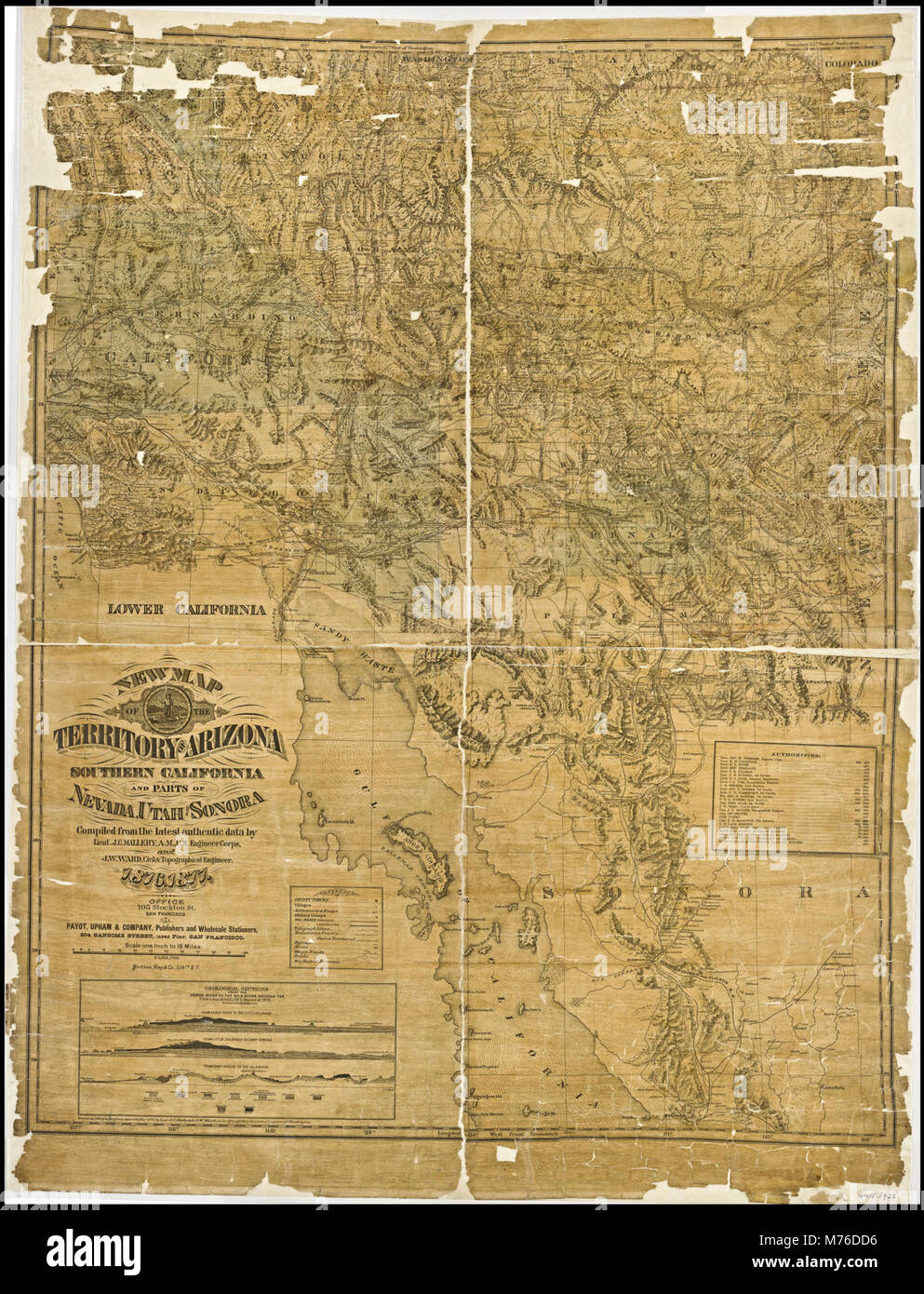 A historical map depicting the Territory of Arizona, southern ...
