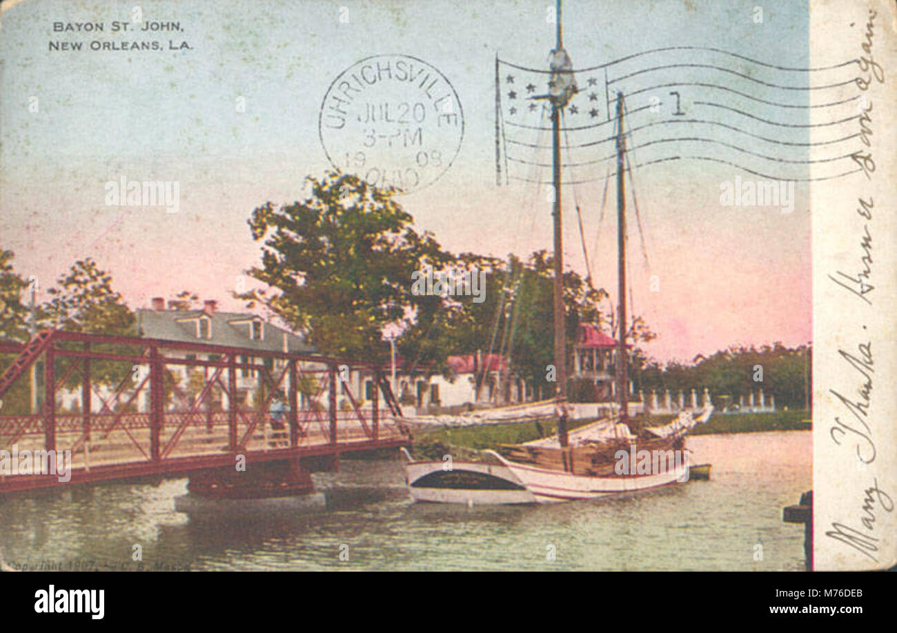 This image showcases Bayou St. John in New Orleans, Louisiana. Known ...