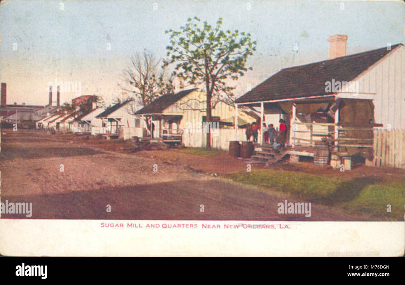 This photograph depicts a sugar mill and its worker quarters in New ...