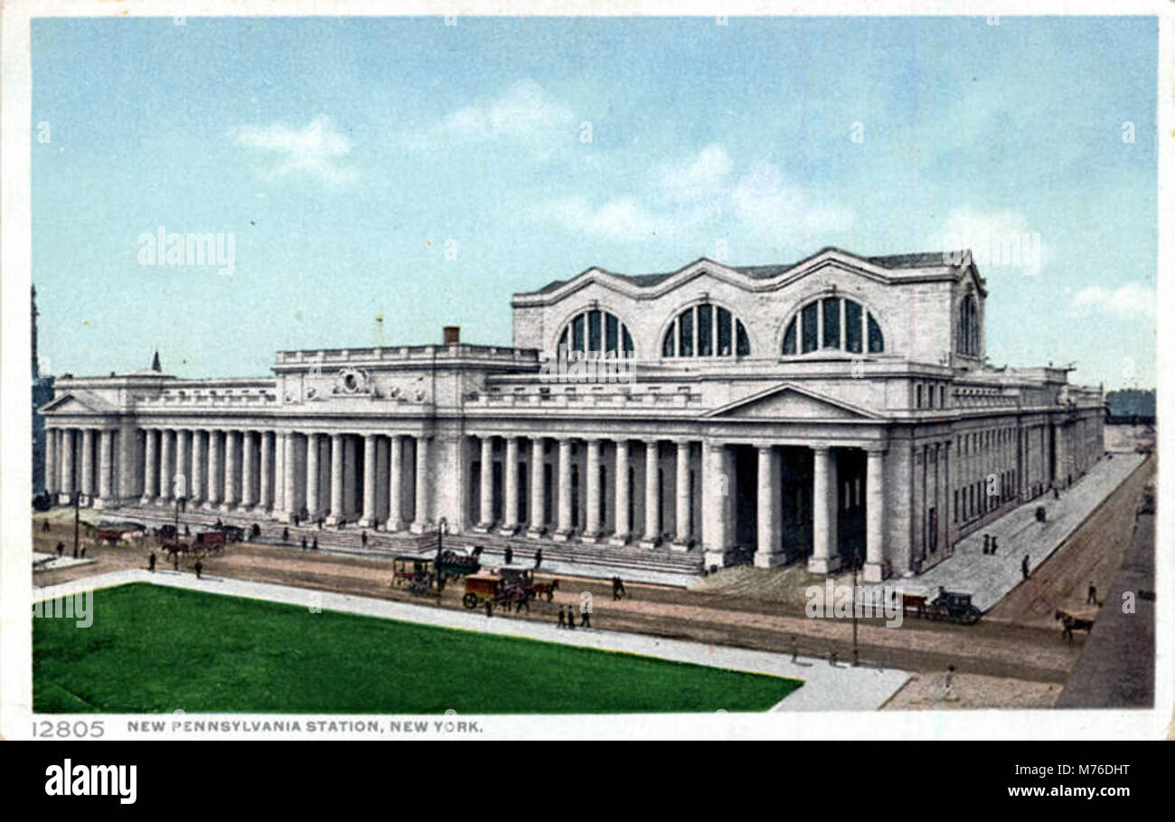 This historic photograph captures the exterior of New Pennsylvania ...