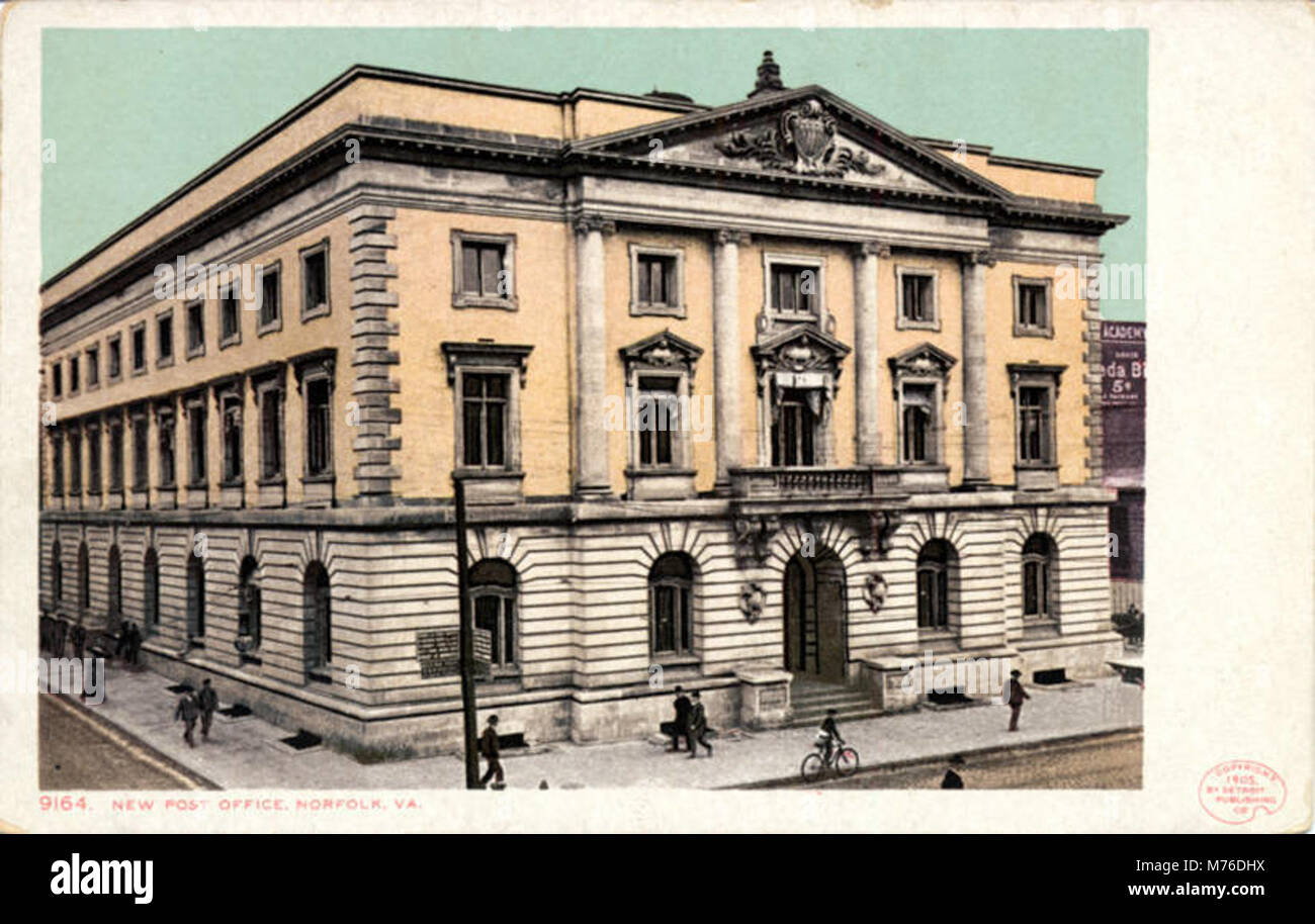 This photograph shows the newly constructed post office in Norfolk ...
