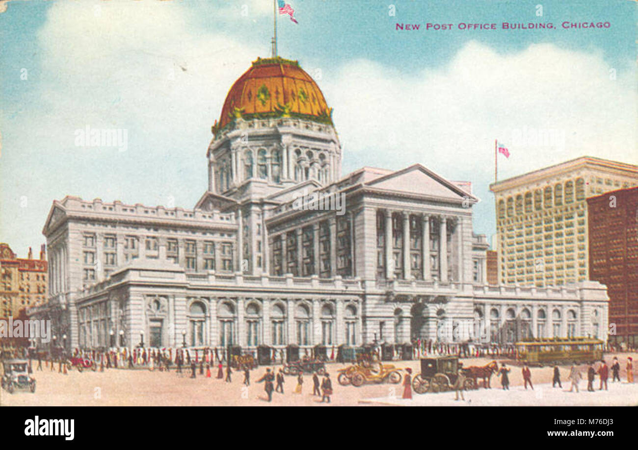 A photograph of the New Post Office Building in Chicago, showcasing the ...