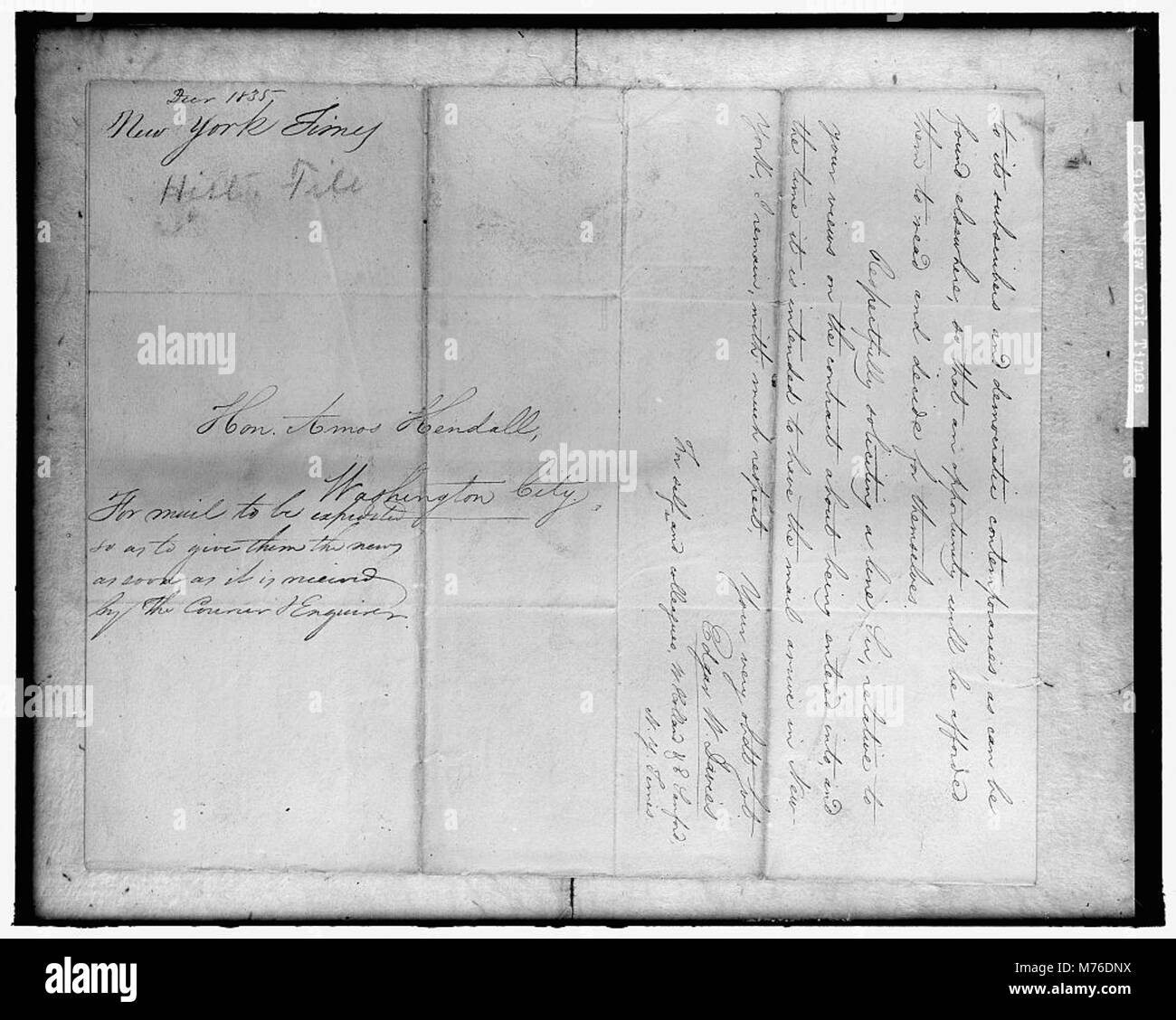 A letter from 1835 published in the New York Times, capturing a ...