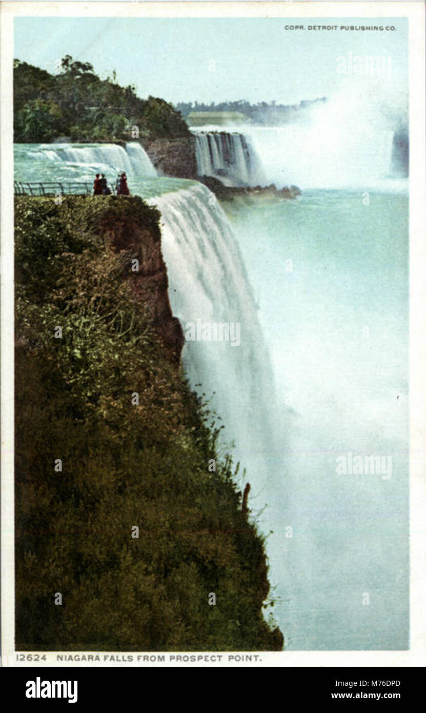 A scenic view of Niagara Falls from Prospect Point, offering a wide ...