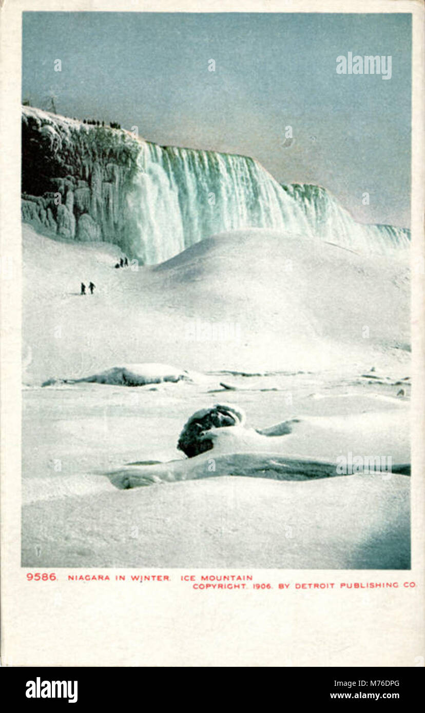 A stunning winter scene of Niagara Falls, featuring the frozen ice ...