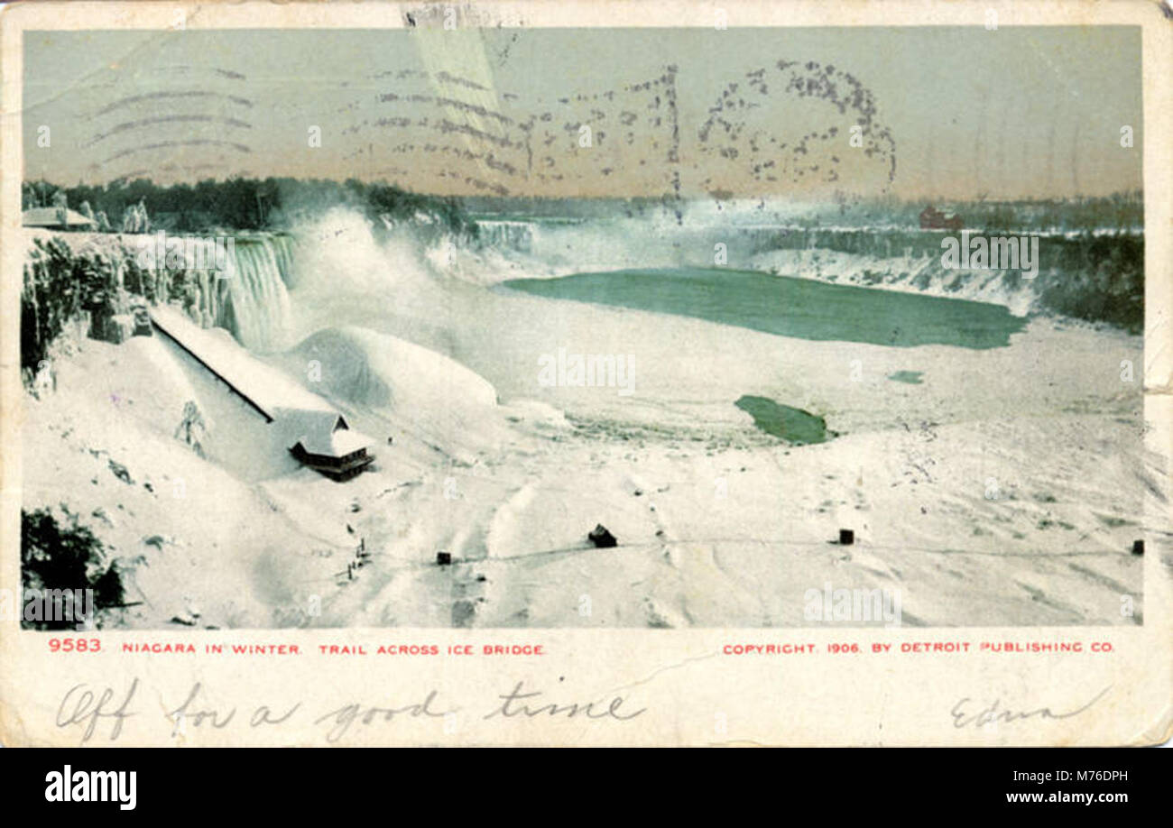 Photograph of Niagara Falls during the winter, showing the frozen ice ...