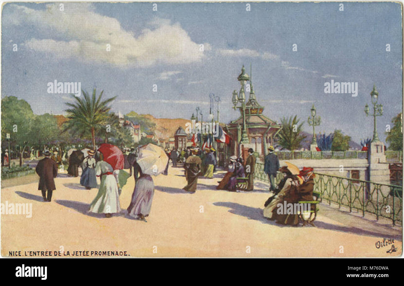 A vintage postcard depicting the entrance to the Jetée Promenade in ...