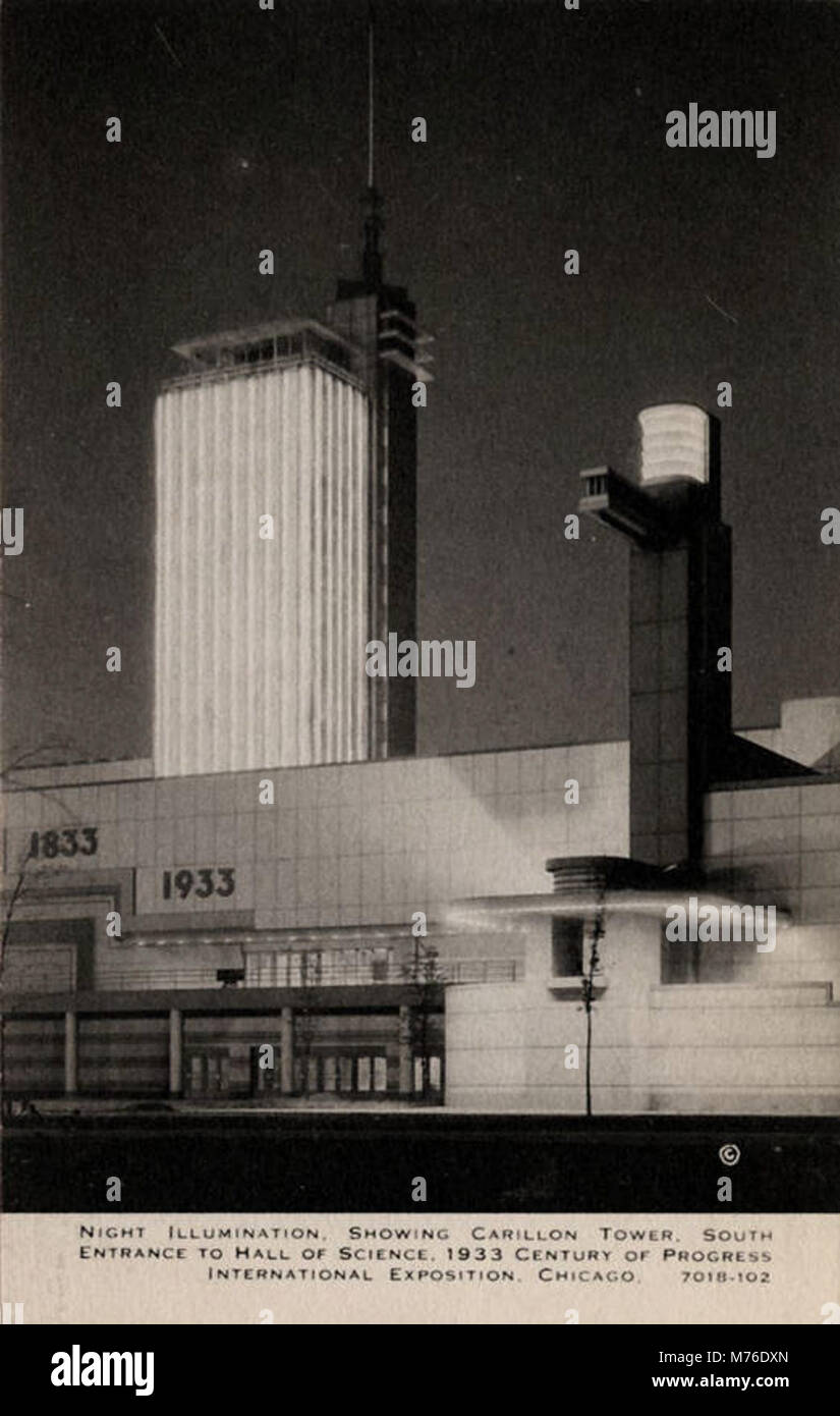 This photograph captures the night illumination of the Carillon Tower ...