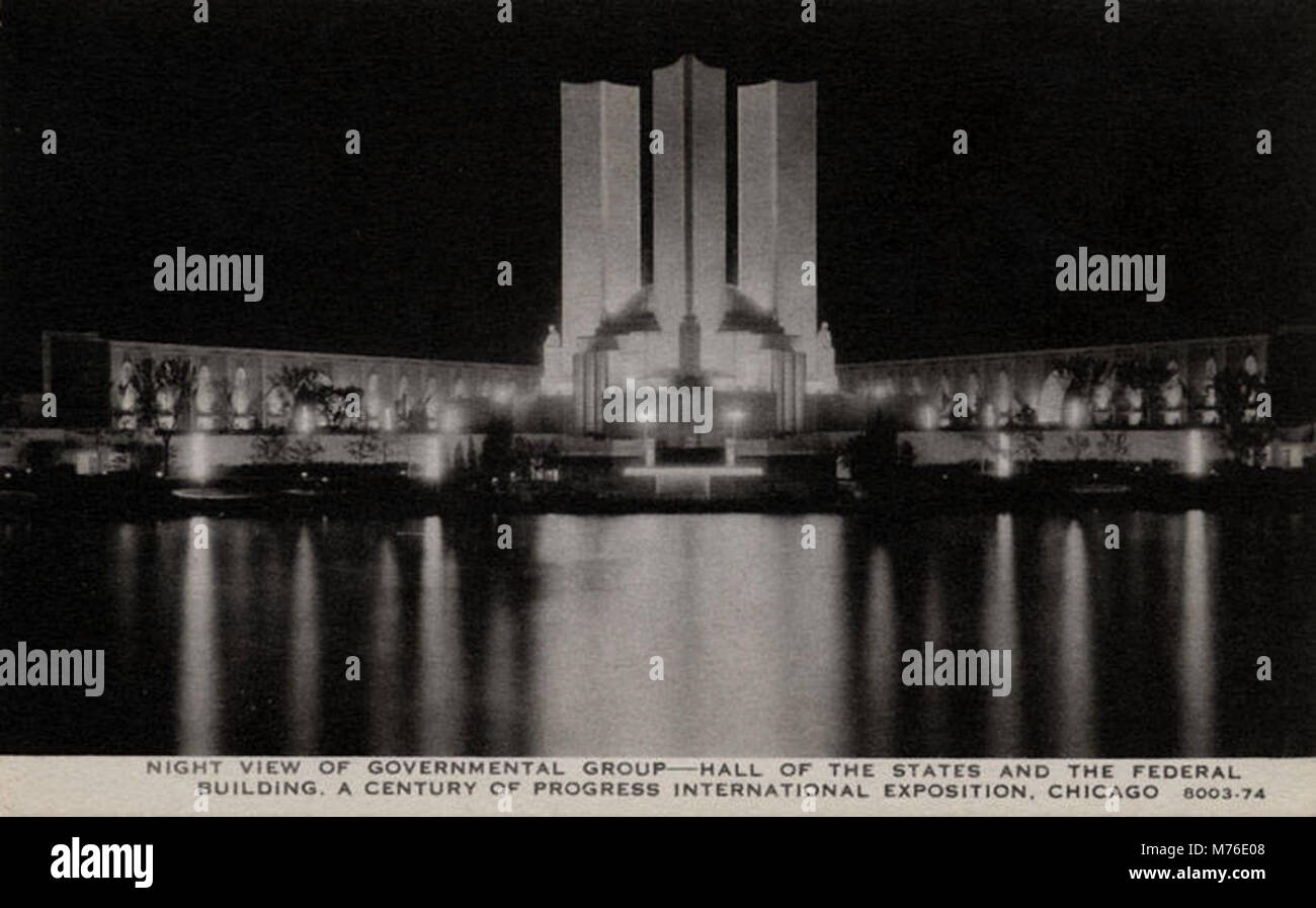 This night view showcases the Governmental Group, a prominent set of ...