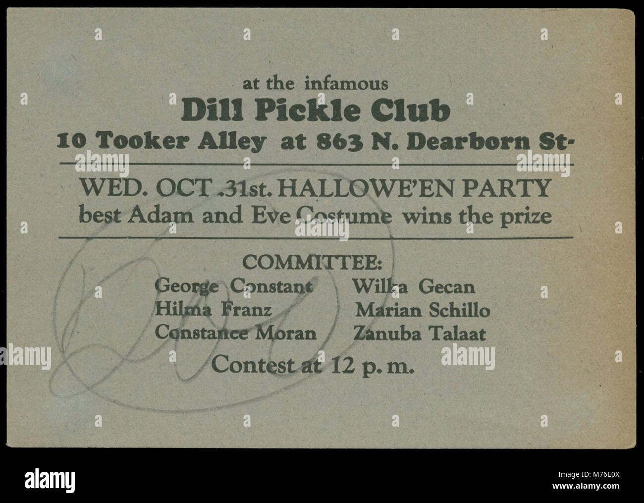 A scene from the famous Dill Pickle Club Halloween Party, a significant ...