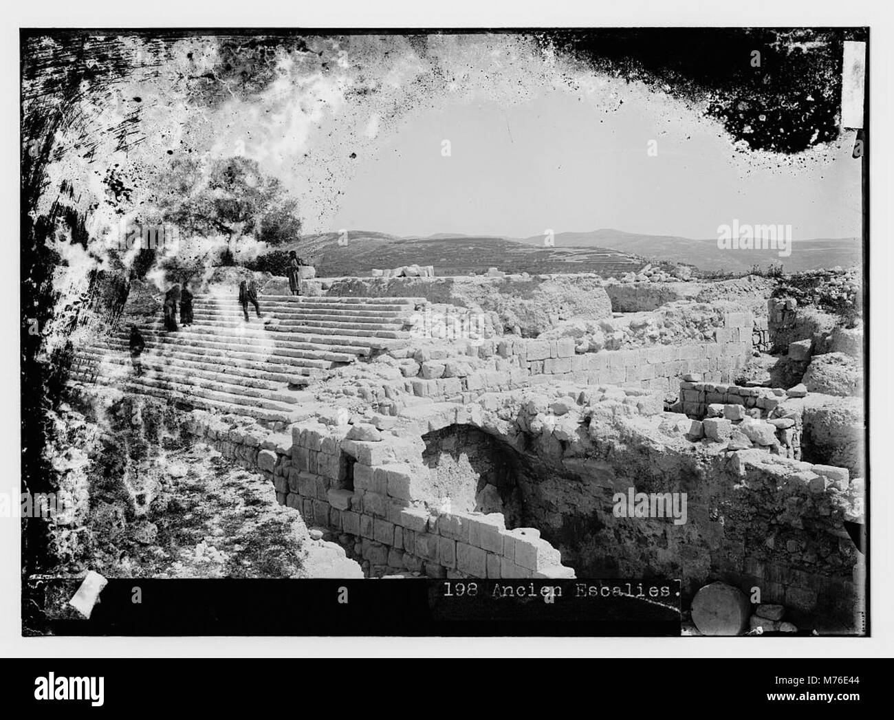 Showcasing remnants of ancient architecture Black and White Stock ...