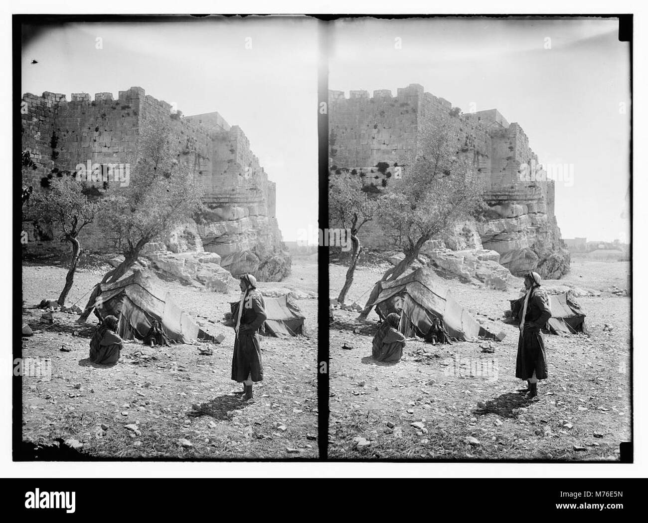 The North city wall in Bezetha, an ancient area of Jerusalem, is shown ...