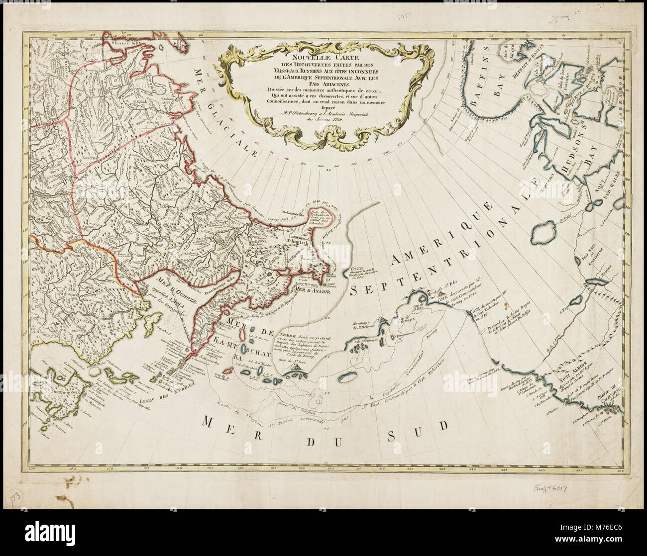 A new map showing the discoveries made by Russian vessels, detailing ...