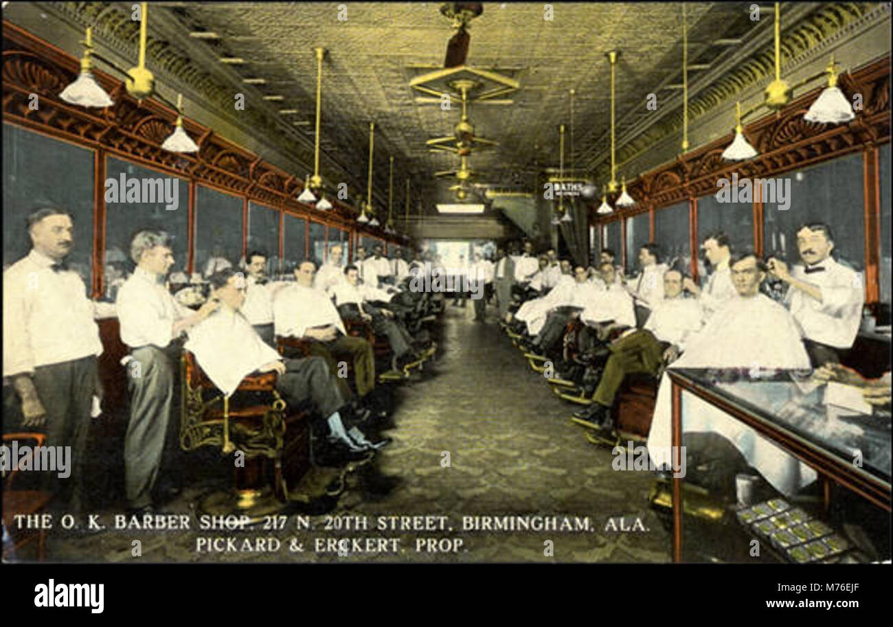 A photograph of the O.K. Barber Shop on 217 N. 20th Street, showing ...