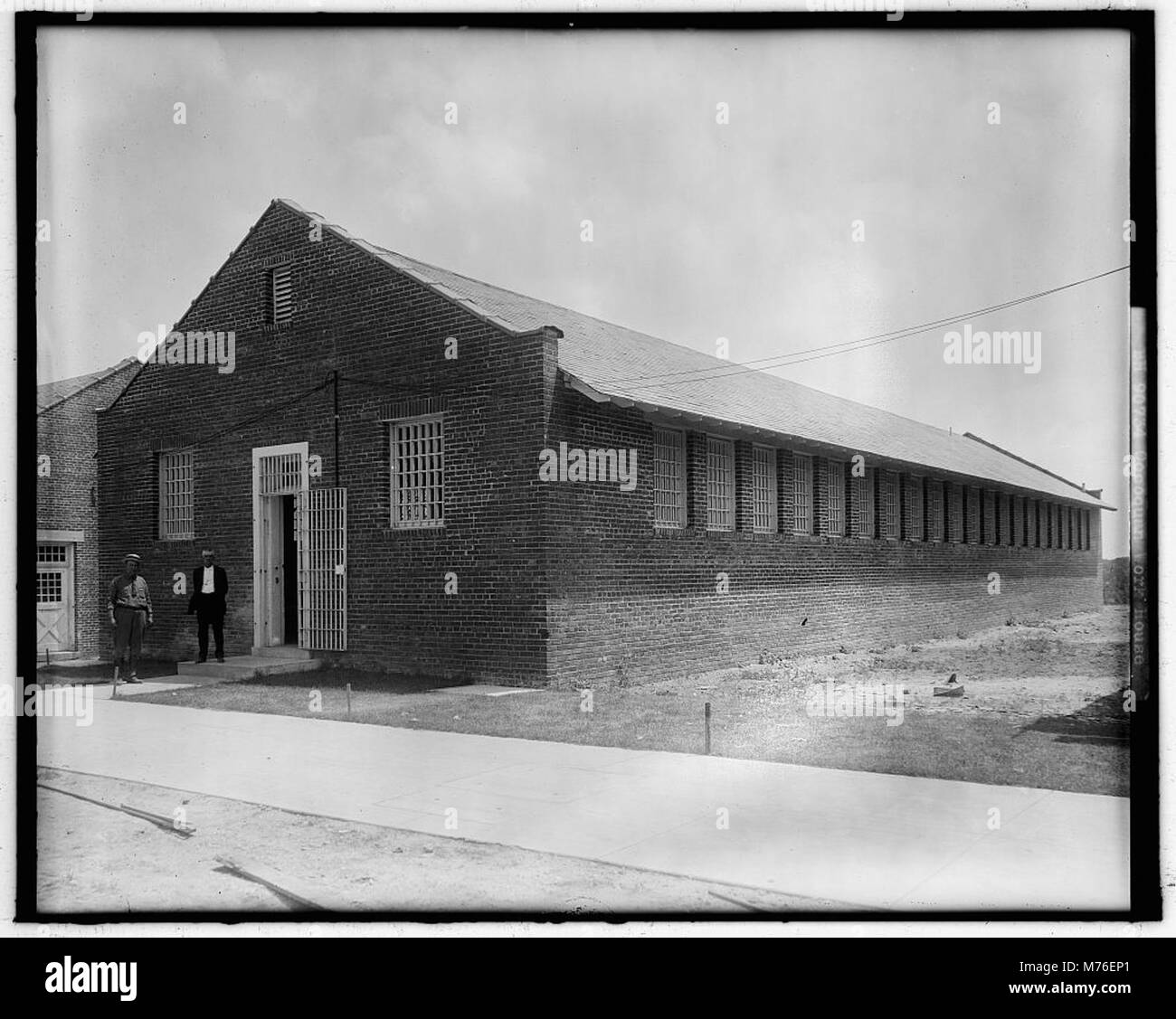 The exterior of the Occoquan Workhouse is captured in this photograph ...