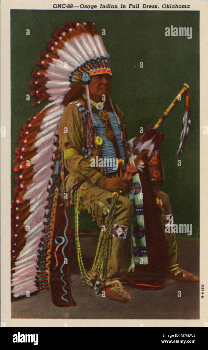 An image of an Osage Native American dressed in traditional attire ...
