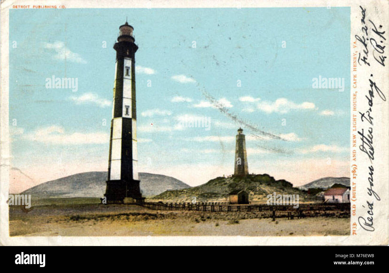 The Old and New Lighthouses at Cape Henry, Virginia, both iconic ...