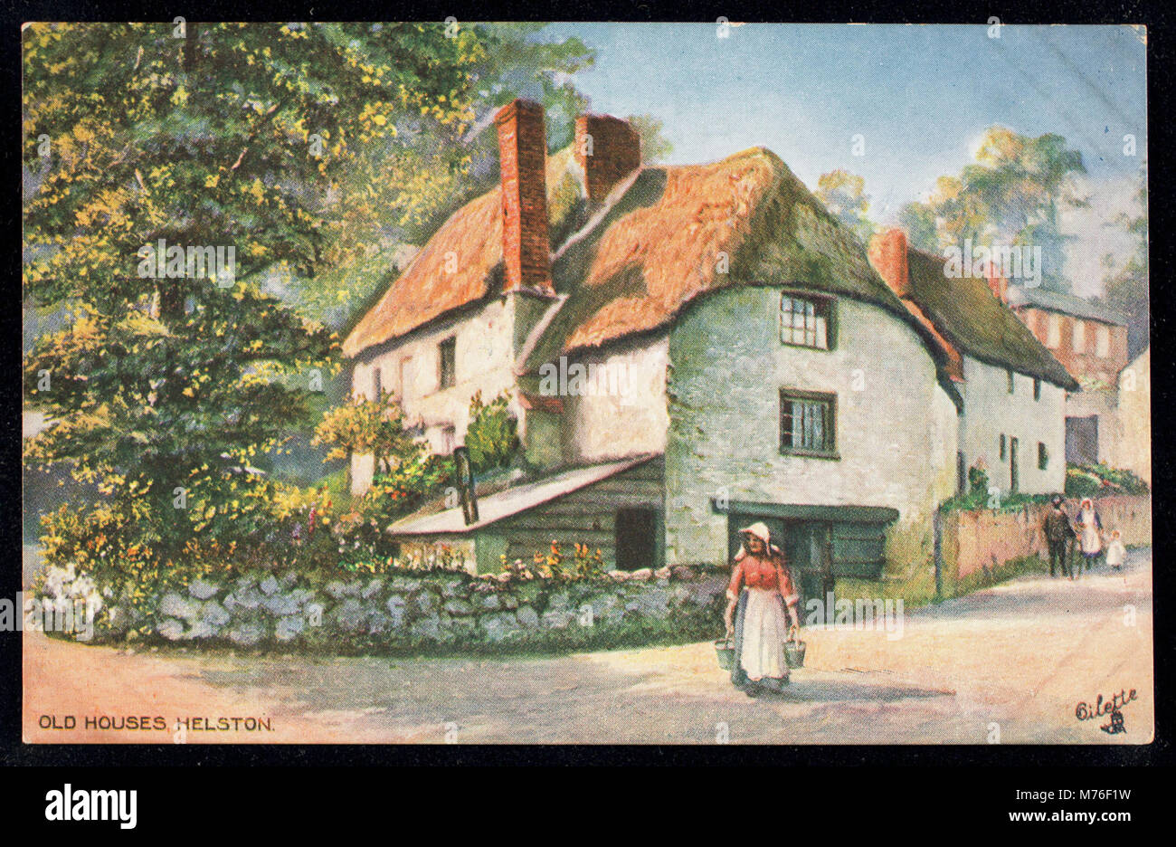 A photograph of historic houses in Helston, showcasing traditional ...