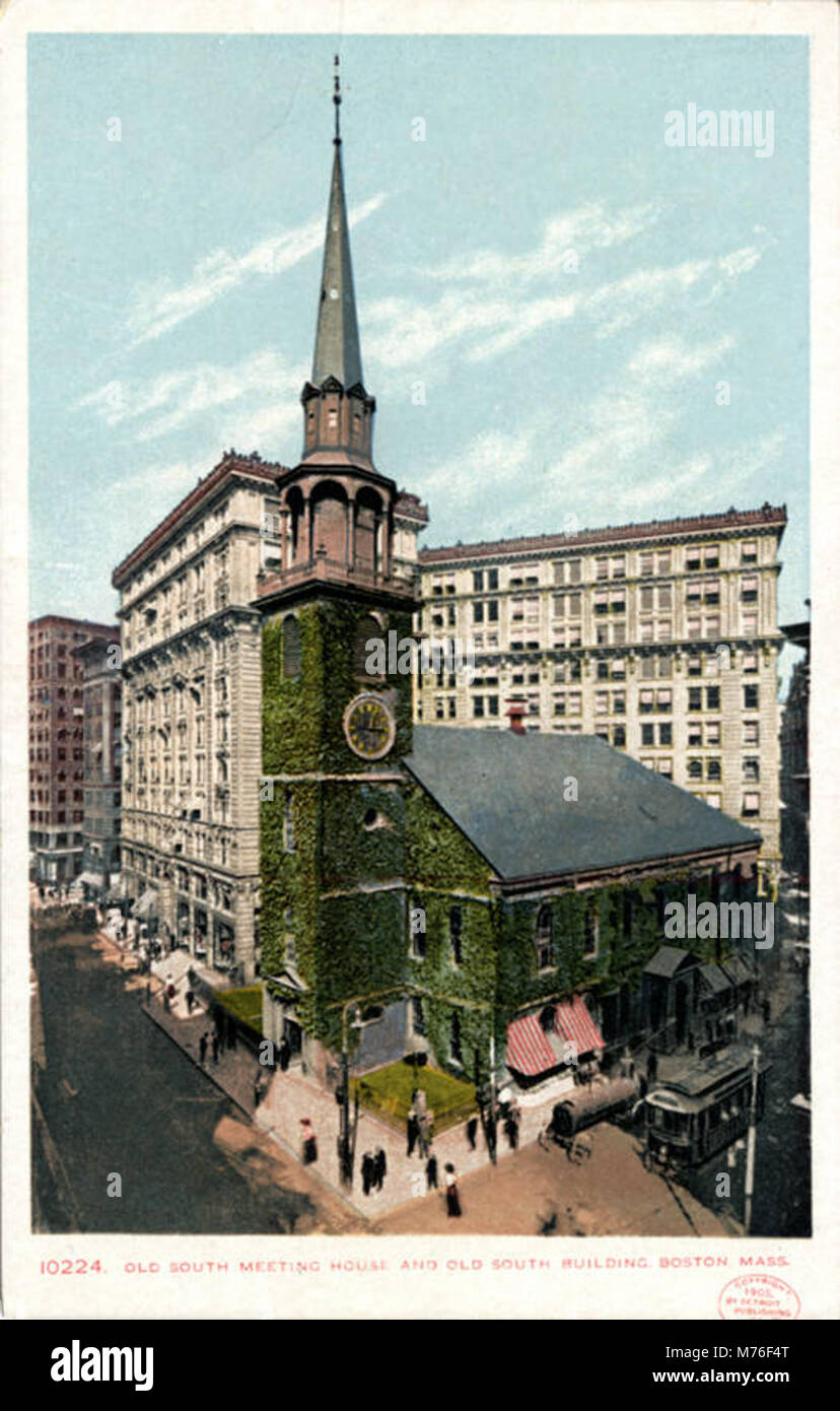 The Old South Meeting House, located in Boston, Massachusetts, is a ...