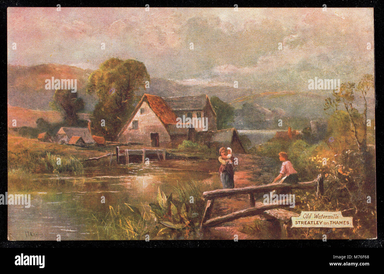 View of the historic watermills in Streatley on Thames, a picturesque ...