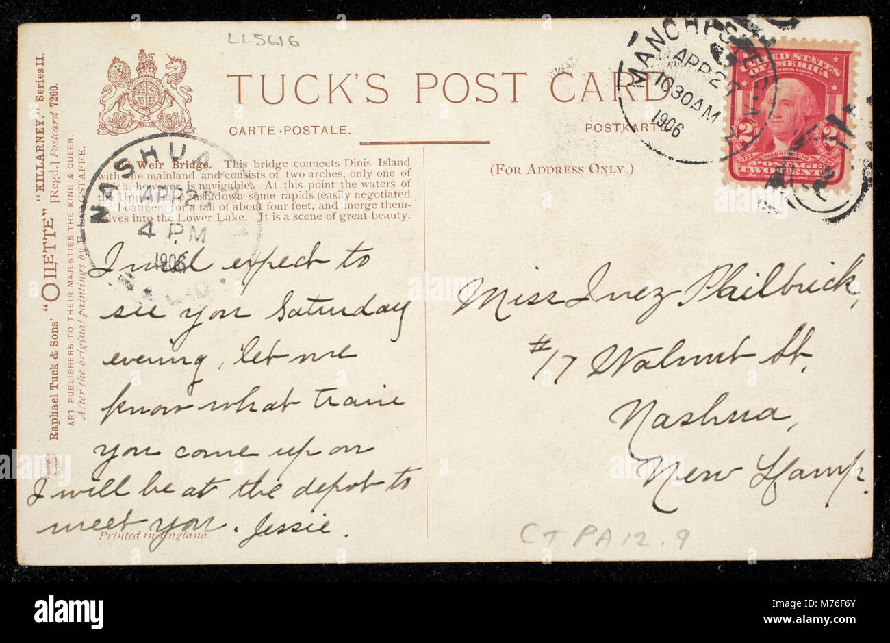 This photograph shows the Old Weir Bridge in Killarney, Ireland, known ...