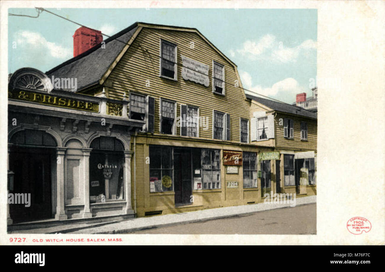A photograph of the Old Witch House, a historic structure known for its ...