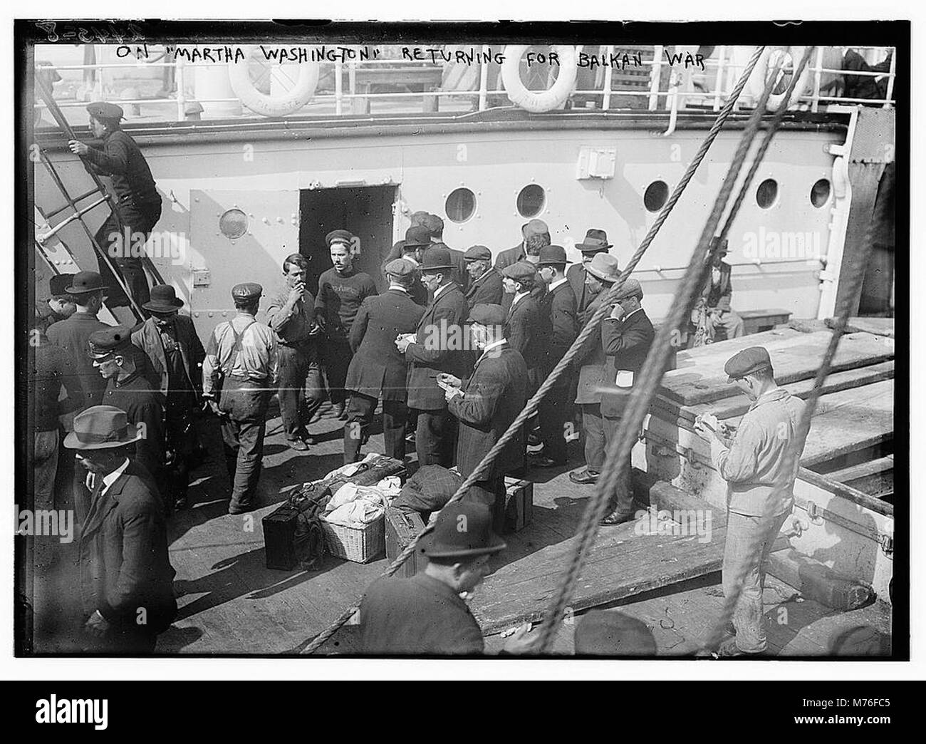 A photograph of the ship Martha Washington returning from service ...
